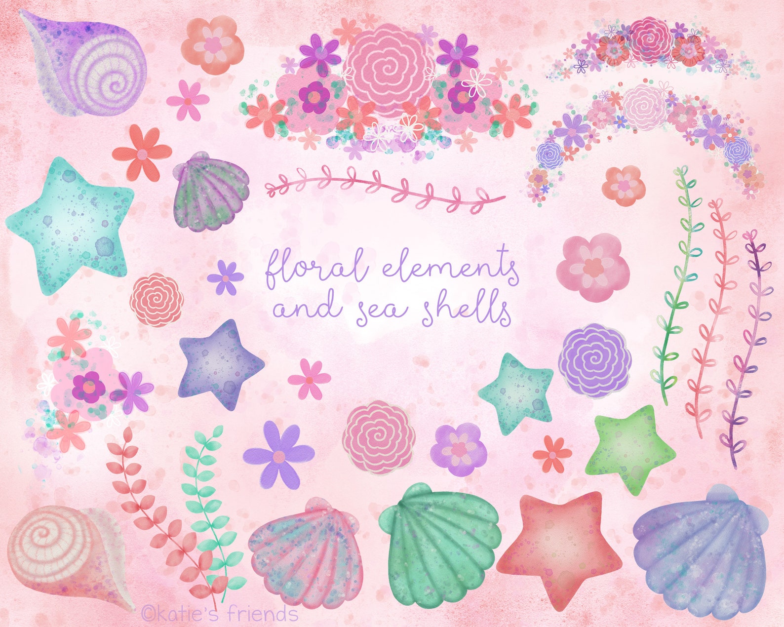 Mermaid Clipart, Under the Sea Clipart Set, Watercolor Mermaids ...