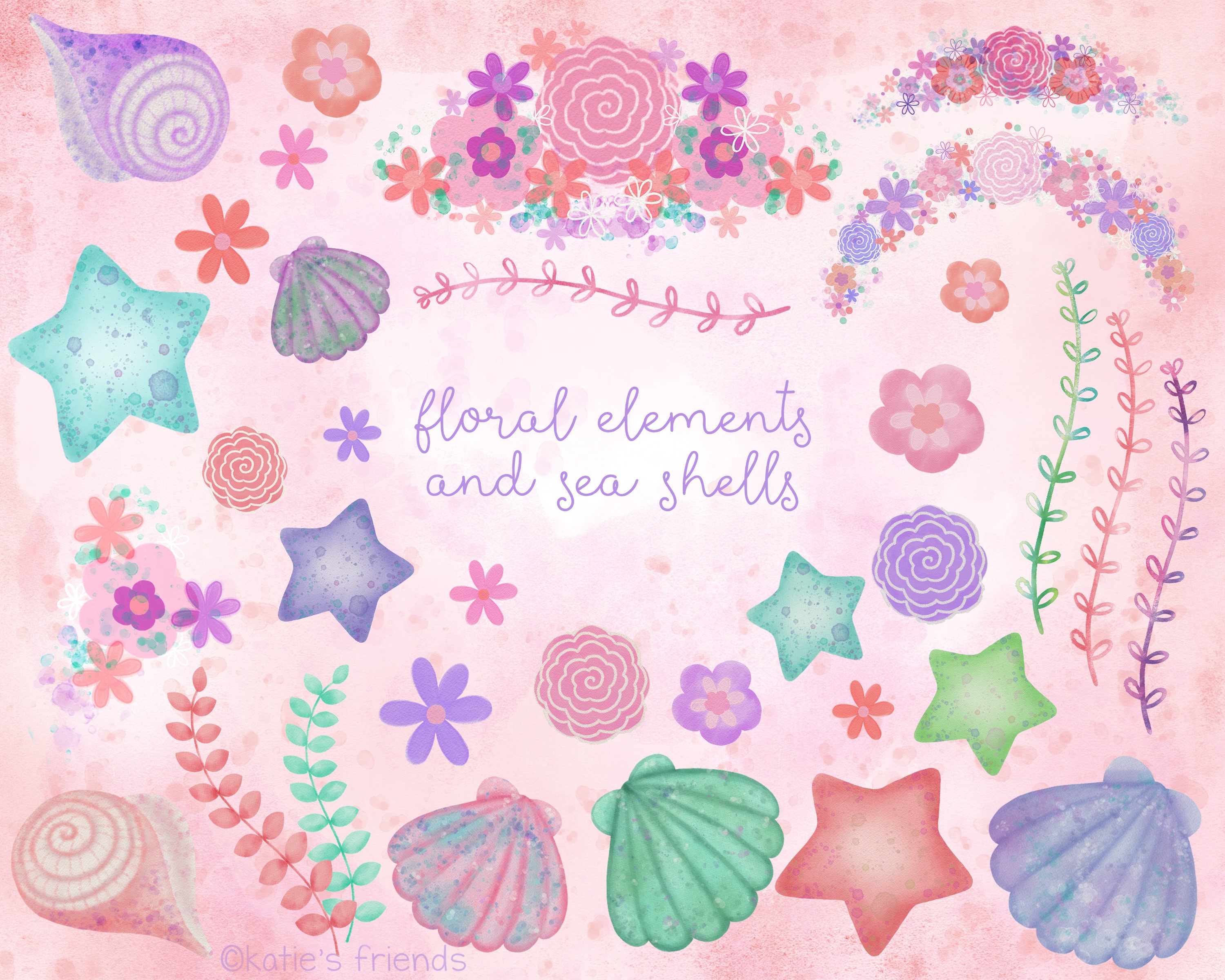 Mermaid Clipart, Under the Sea Clipart Set, Watercolor Mermaids ...