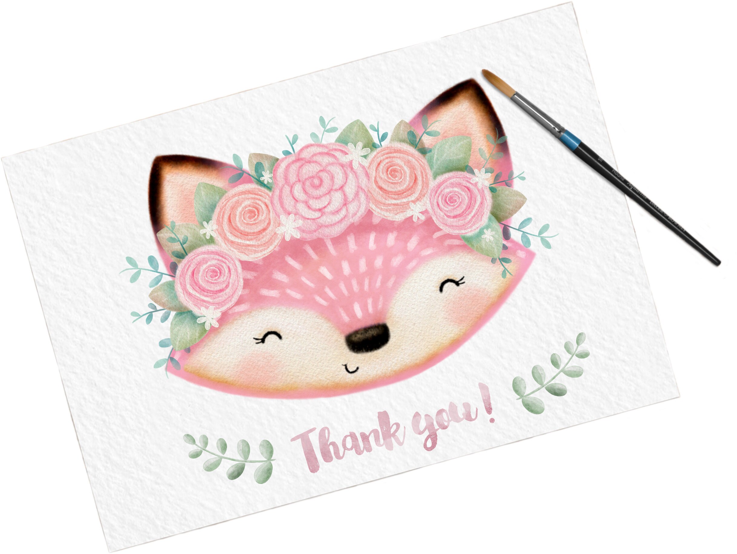 Pink Fox Clipart Woodland Fox Girly Fox Clipart Girl Baby - Etsy