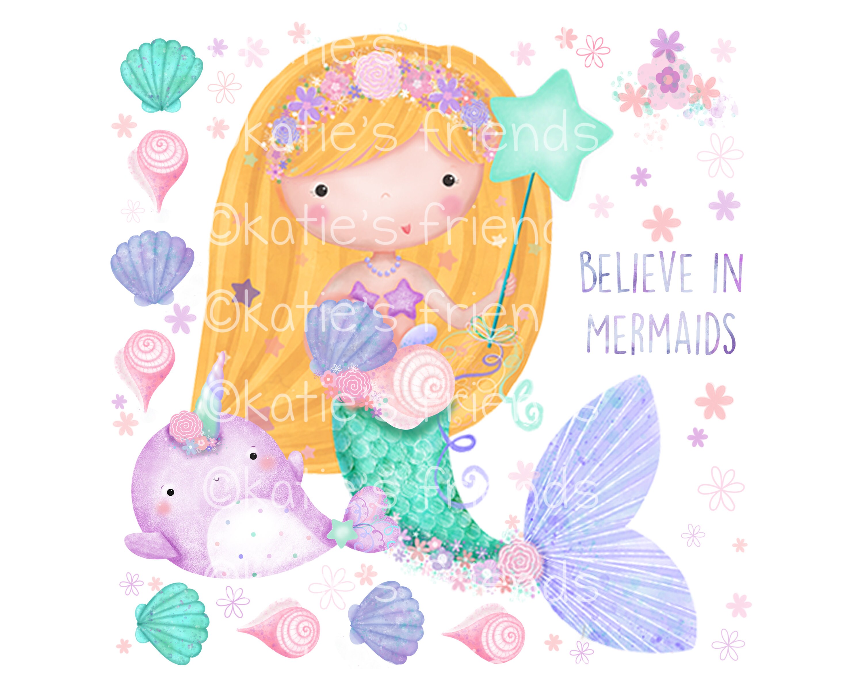 Mermaid Sublimation Design Mermaid Heat Transfer Printable - Etsy