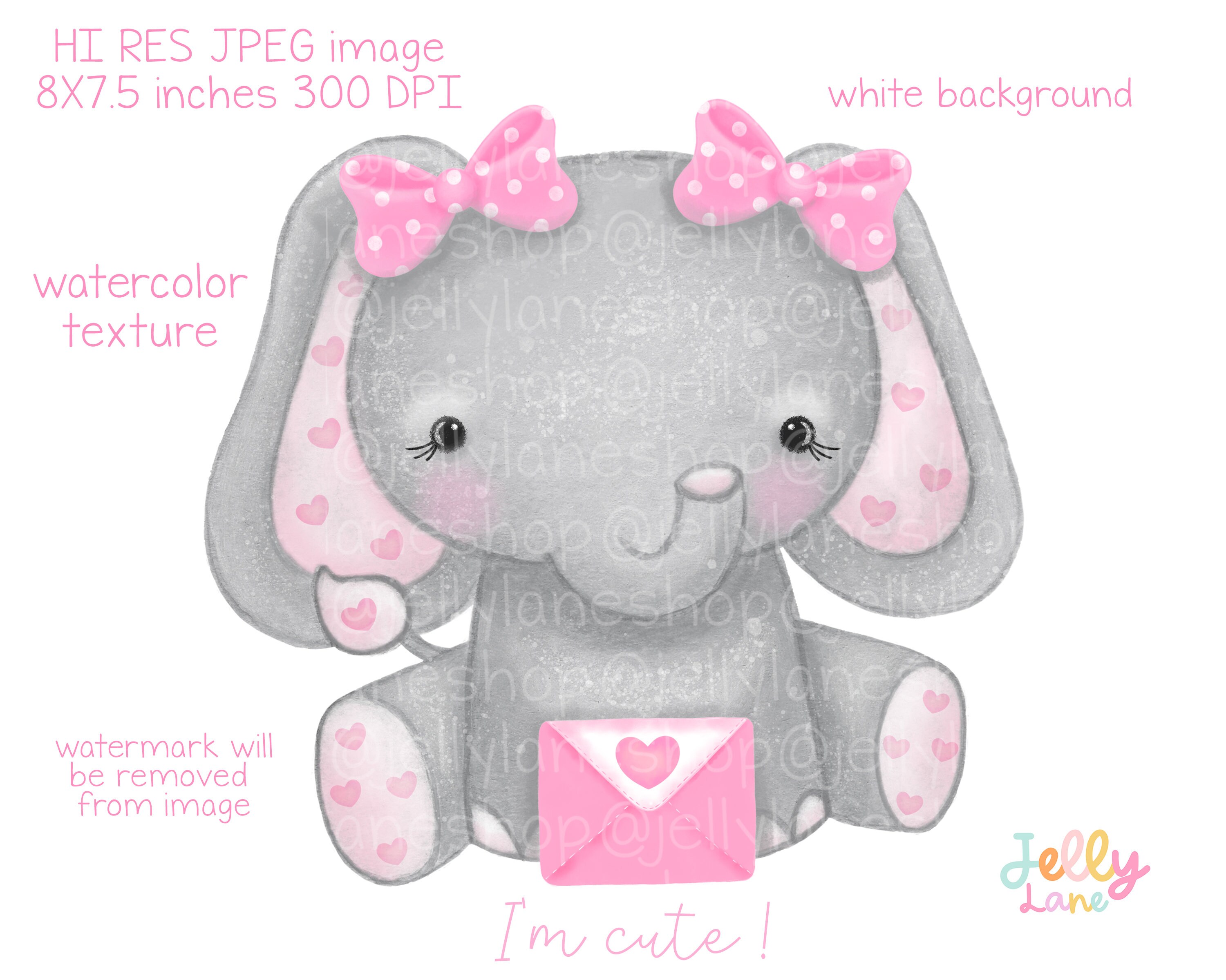 Valentine Elephant Clipart, Cute Elephant Png, Valentine Sublimation ...
