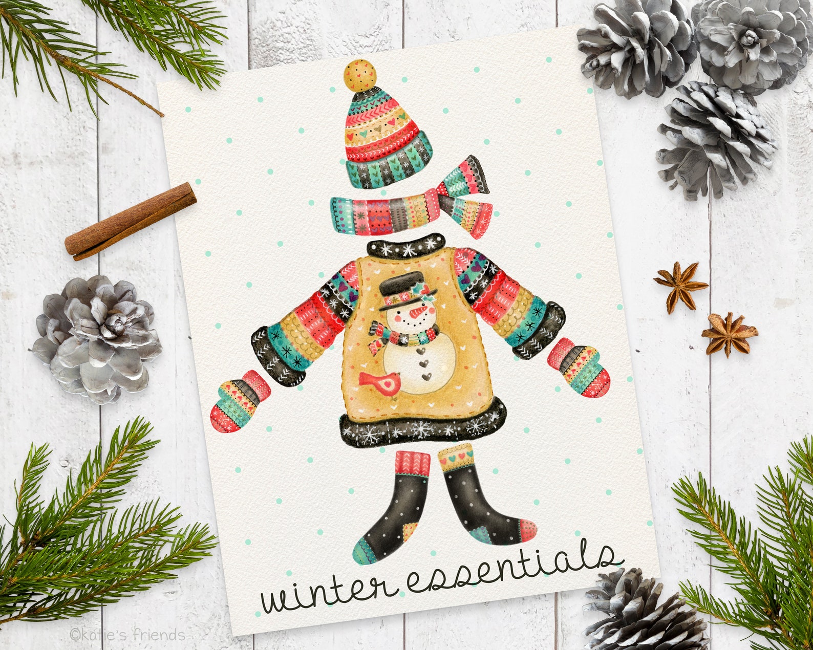 Winter Essentials Clipart Winter Clothing Clipart Snowman | Etsy
