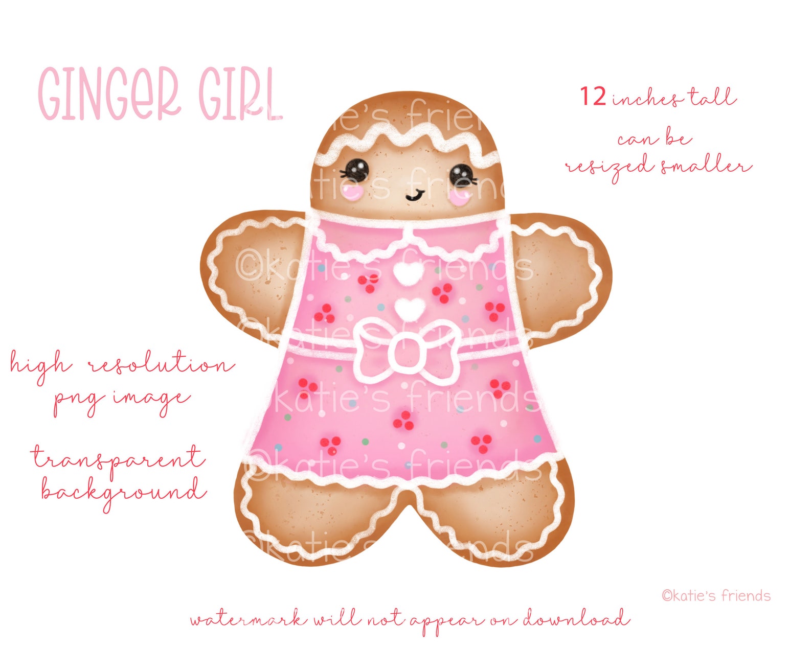 Gingerbread Boy Clipart Gingerbread Girl Clipart Christmas | Etsy