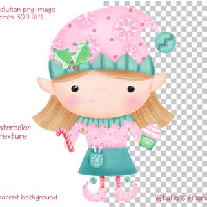 Pink Elf PNG, Girl Elf Sublimation Design, Watercolor Elf Clipart ...