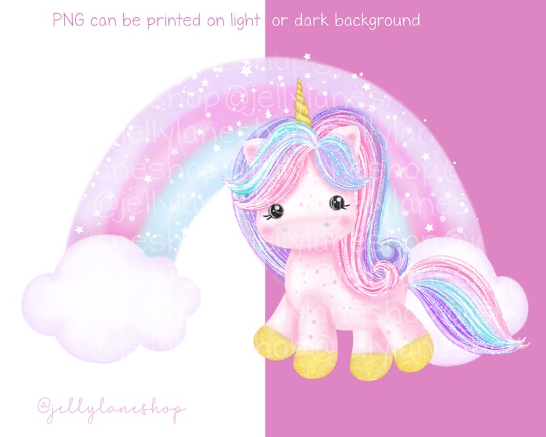 Unicorn and Rainbow PNG Pastel Unicorn Clipart Rainbow - Etsy