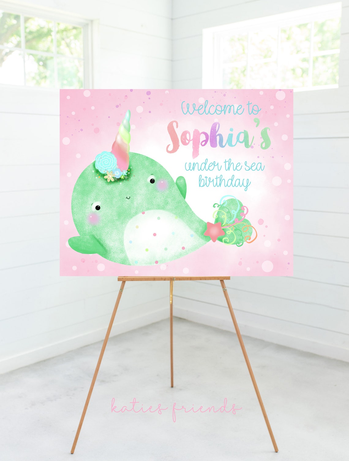 Rainbow Narwhal Clipart Cute Narwhal Illustrations | Etsy