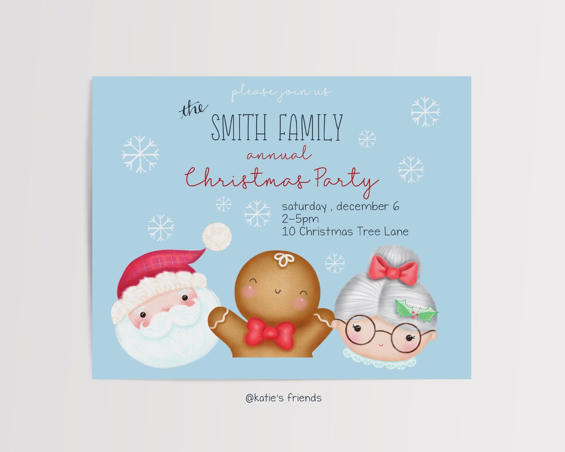 Santa and Friends Clipart, Christmas Characters Clipart, Santa Face PNG ...