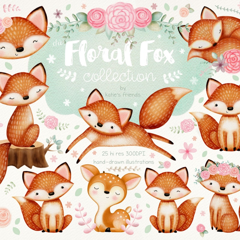 Fox Clipart - Etsy