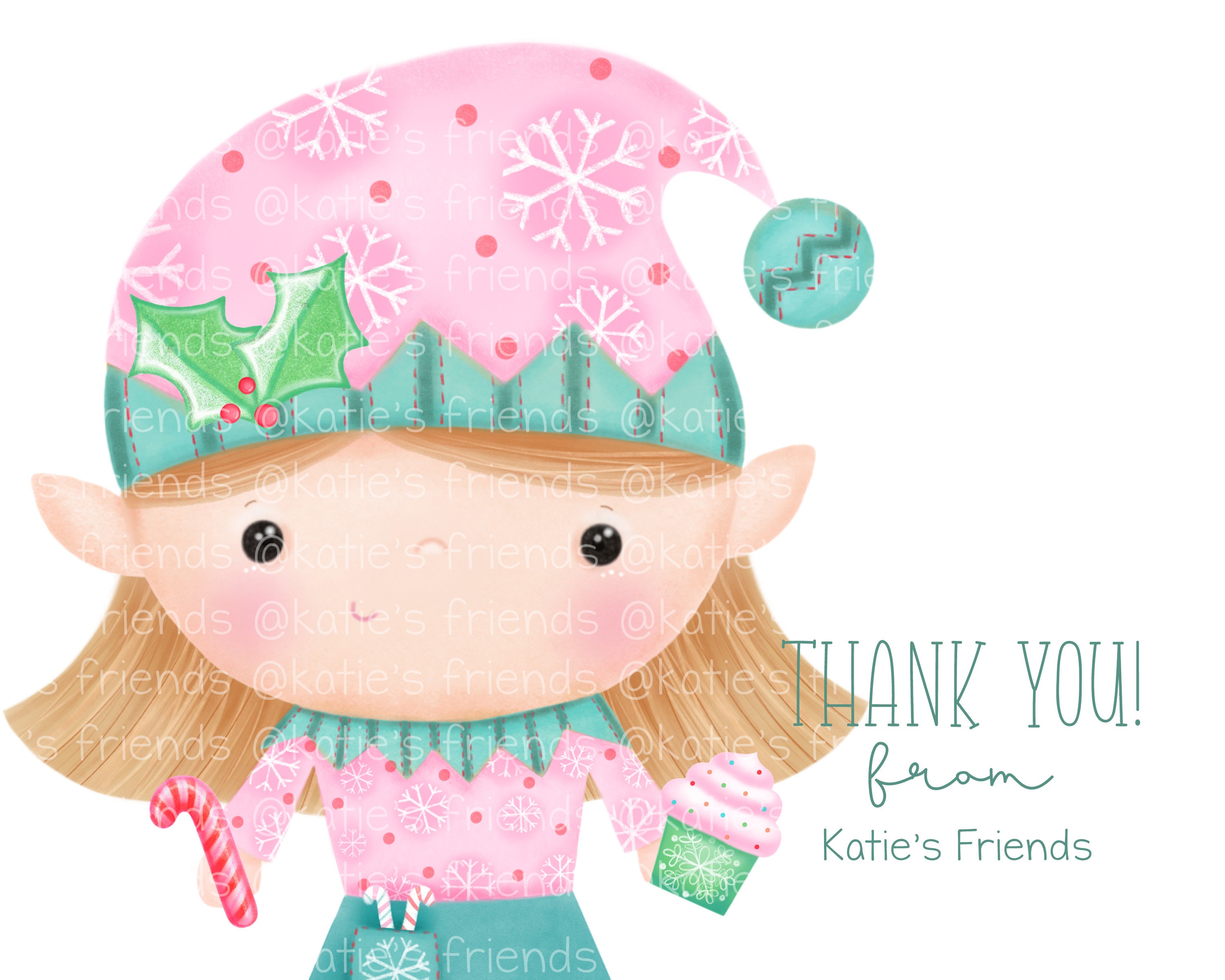 Pink Elf PNG, Girl Elf Sublimation Design, Watercolor Elf Clipart ...