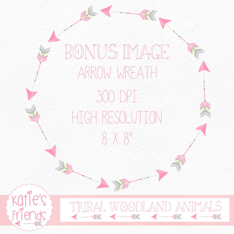 Woodland Animals Tribal Clipart, Watercolor Forest Animals Graphics for ...