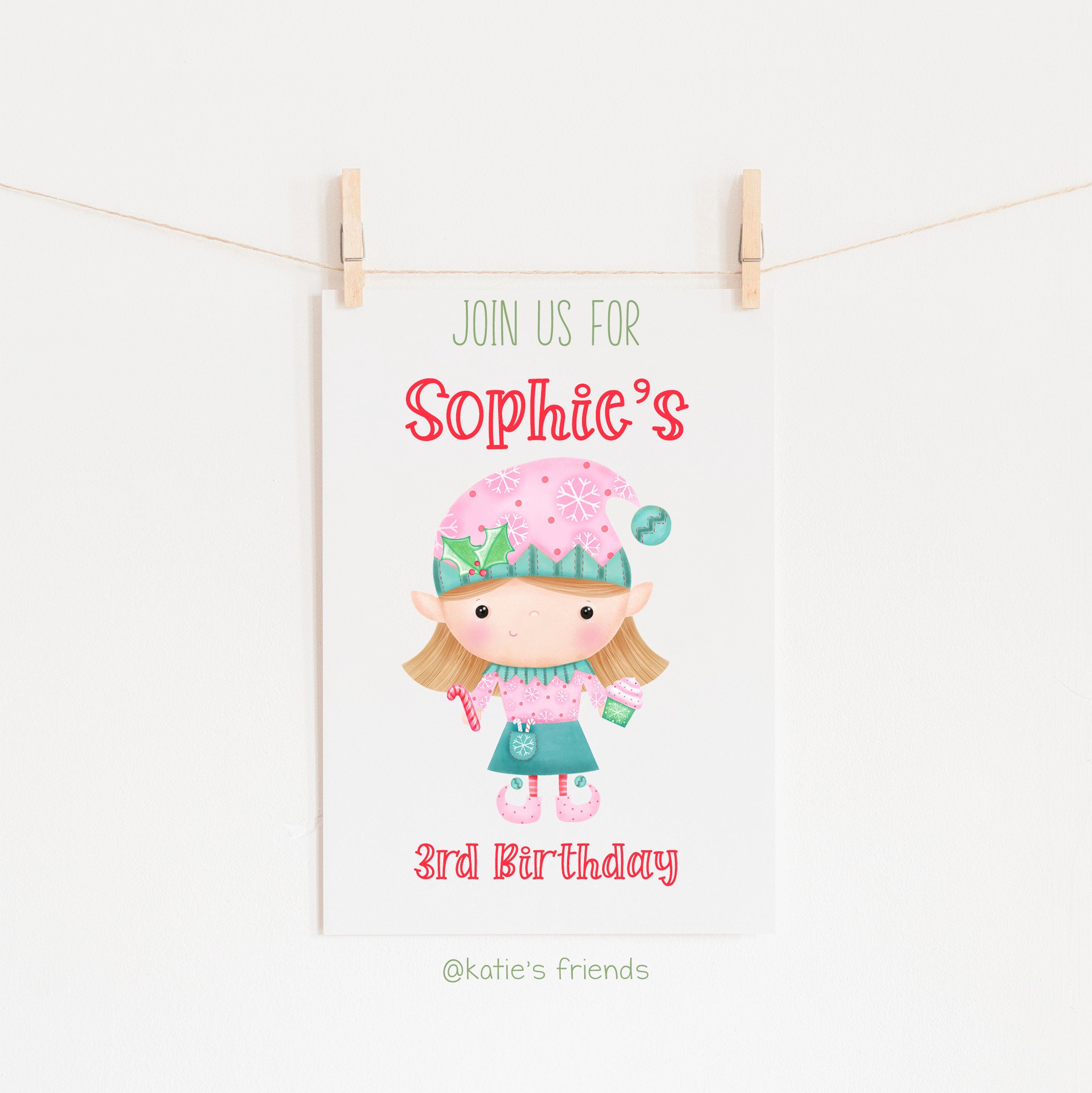 Pink Elf PNG, Girl Elf Sublimation Design, Watercolor Elf Clipart ...