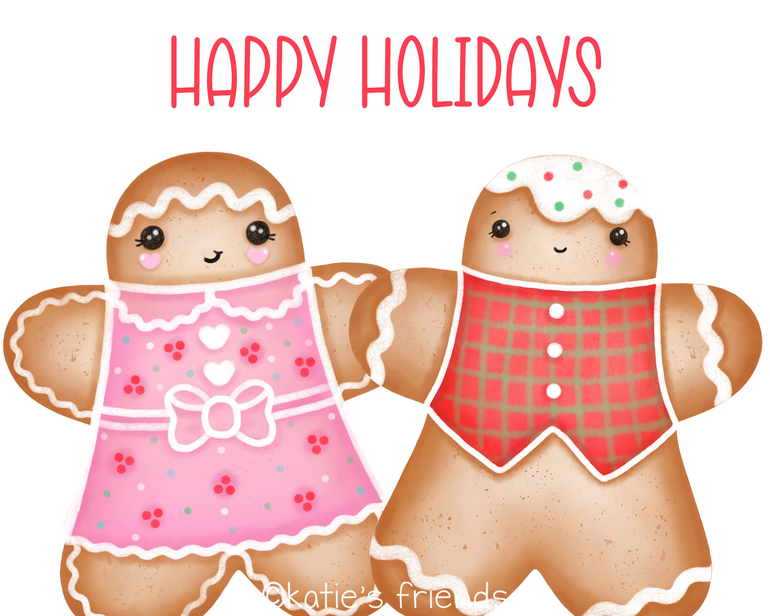 Gingerbread Boy Clipart Gingerbread Girl Clipart Christmas | Etsy