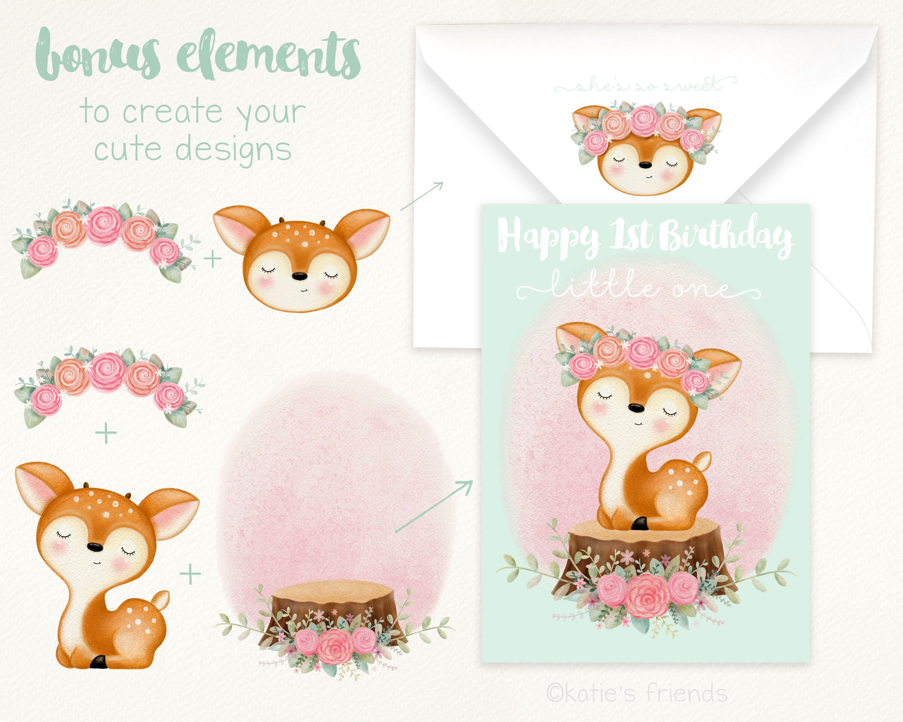 Pink Fox Clipart, Woodland Fox, Girly Fox Clipart, Girl Baby Shower ...