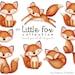 Woodland Fox Clipart, Watercolor Foxes, Hand Painted Fox Art, Cute Fox ...