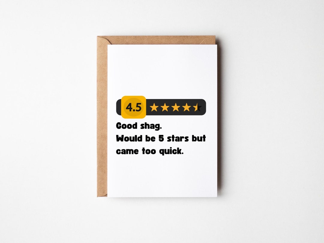 Good Shag Came Too Quick Funny Birthday Card, Witty Anniversary Card ...