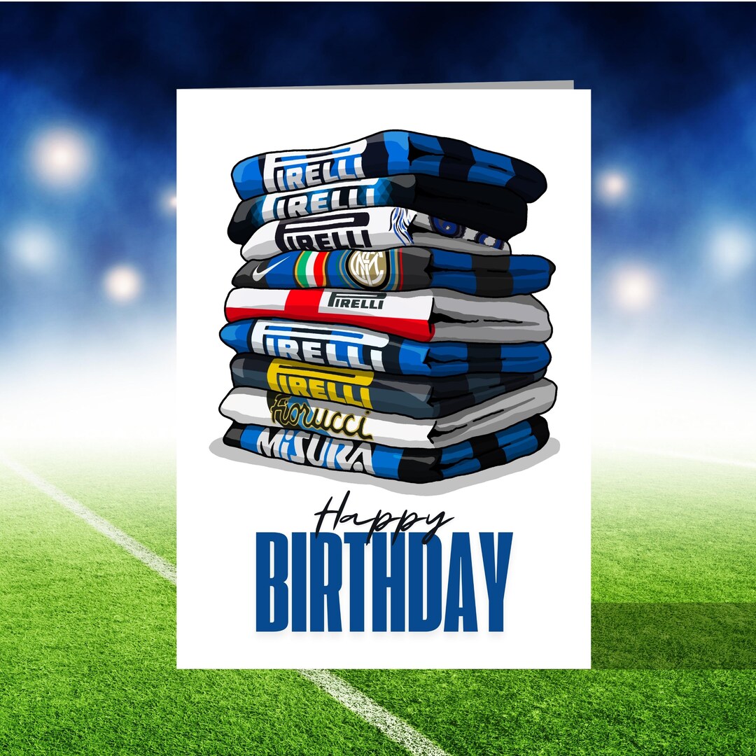 Inter Milan Birthday Card, Unique Card for Dad, Birthday Gift for Son ...