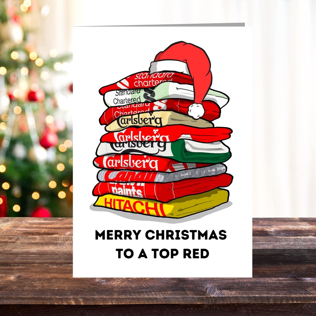 Liverpool Christmas Card Merry Christmas to a Top Red, Christmas Card ...