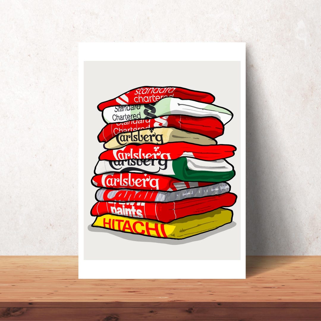 Liverpool FC, Kit History, A4 A3 Poster, Framed Unframed, LFC, Football ...