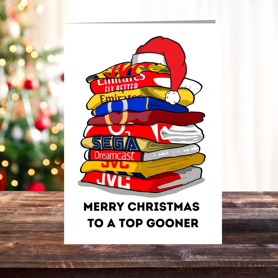 Arsenal Christmas Card Merry Christmas to a Top Gooner - Etsy