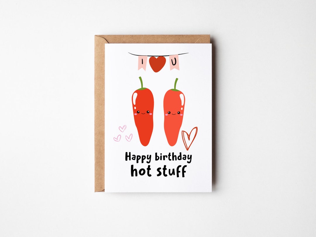 Happy Birthday Hot Stuff, Card for Boyfriend, Card for Girlfriend, Card ...