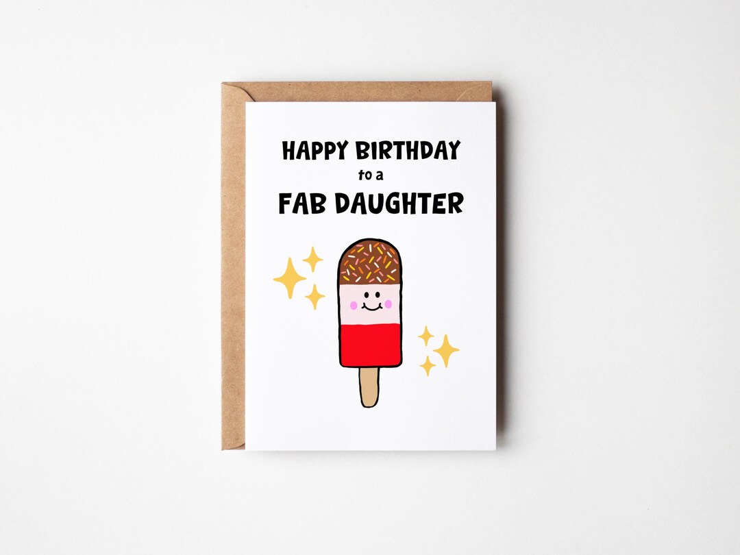 Fab Daughter Birthday Card Happy Birthday to a Fab Daughter - Etsy