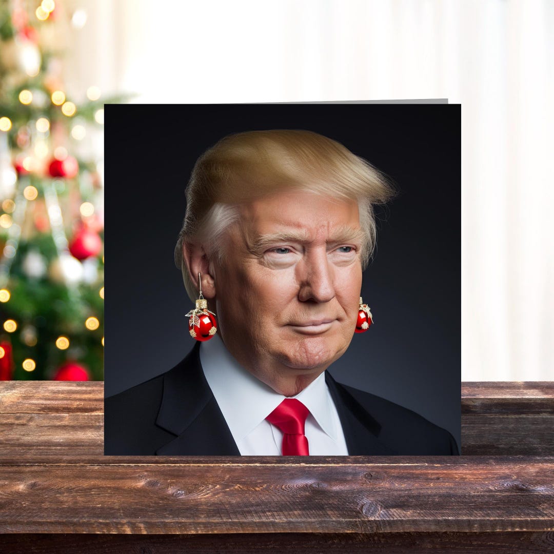Donald Trump Christmas Card, Funny Xmas Card for Him, USA Politics Card ...