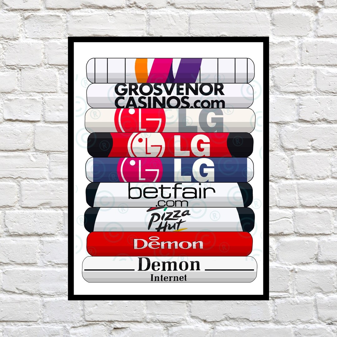 Fulham Football Club, A4 Print, A3 Print, Famous Kits Poster - Etsy