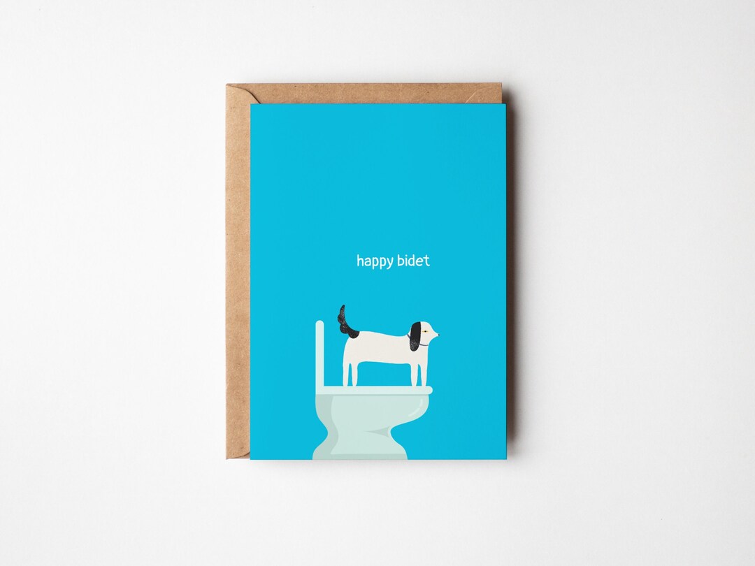 Happy Bidet, Happy Birthday Card, Birthday Card for Her, Funny Dog ...
