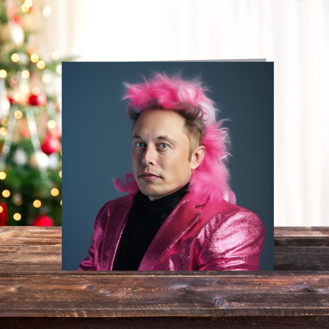 Elon Musk Christmas Card, Funny Xmas Card for Him, X - Etsy
