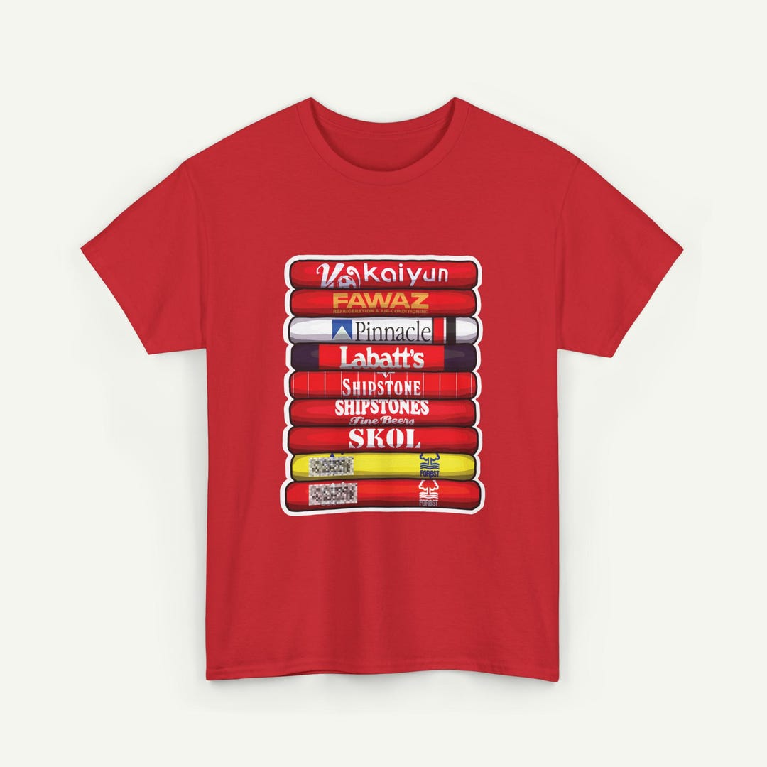 Nottingham Forest Retro Football Shirt T-shirt, NFFC Kit, Vintage ...