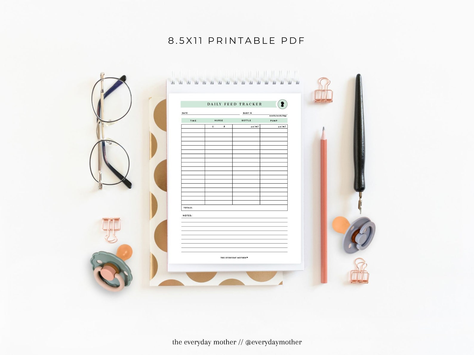 Printable Daily Baby Feed Log | DIY Baby Tracking Log Book | Feed Log ...