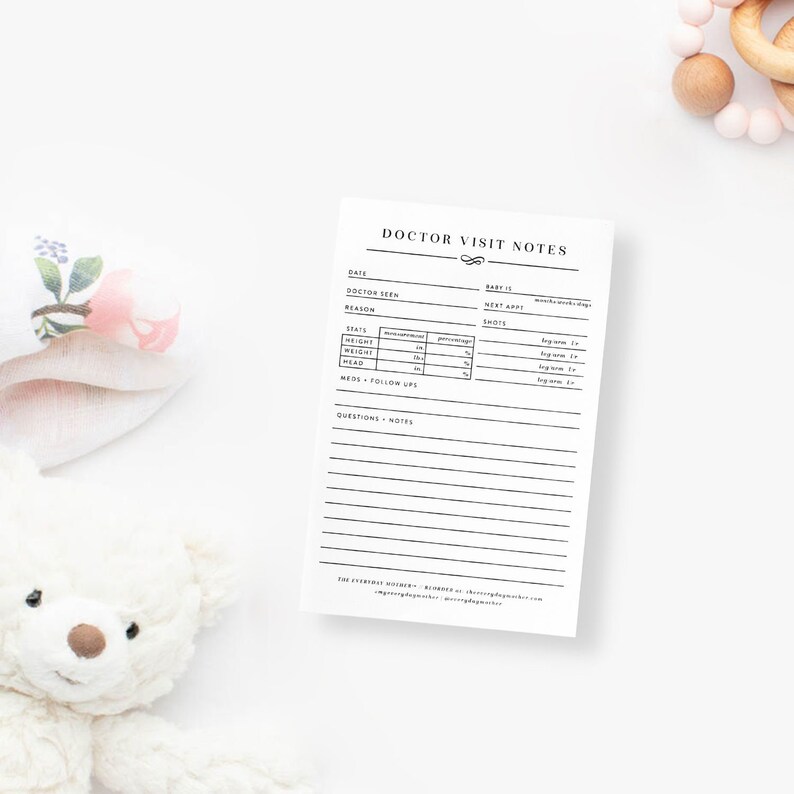 Doctor Visit STICKY NOTEPAD - Easily Track Doctor Visit Notes - Add-on ...