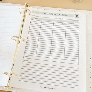 Printable Daily Baby Feed Log | DIY Baby Tracking Log Book | Feed Log ...