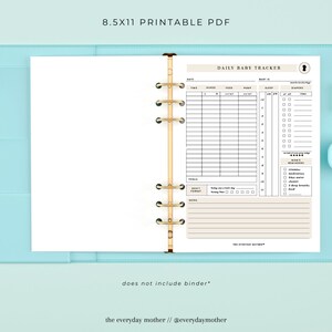 Printable Daily Baby Tracking Page | DIY Baby Tracking Log Book | Feed ...