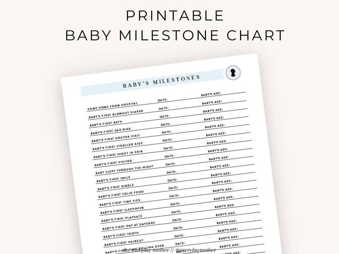 Printable Baby Milestone Chart Tracker | DIY Baby Tracking Log Book ...