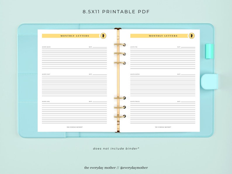 Printable Baby Monthly Letter Notes DIY Baby Tracking Log - Etsy