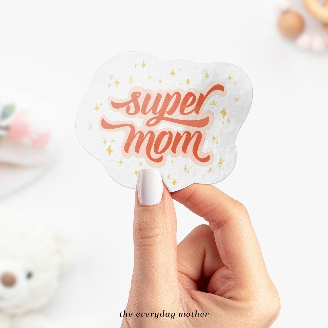 Retro Super Mom Sticker | Vinyl, Die Cut, Super Mom, Cute Illustration ...