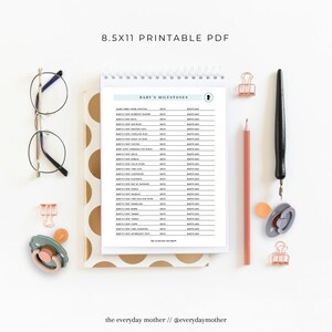 Printable Baby Milestone Chart Tracker | DIY Baby Tracking Log Book ...