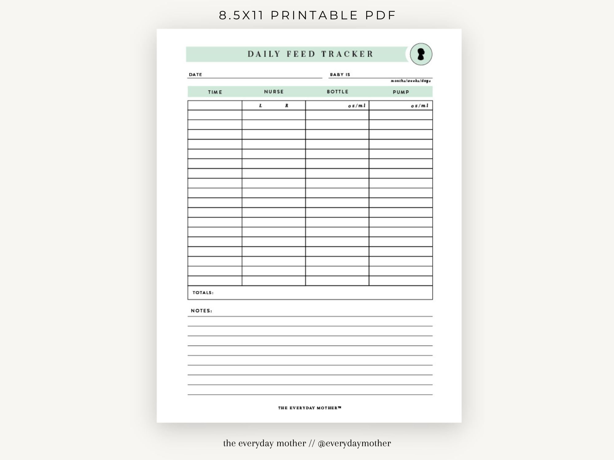 Printable Daily Baby Feed Log | DIY Baby Tracking Log Book | Feed Log ...