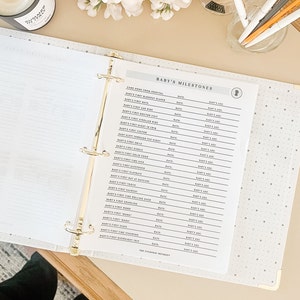 Printable Baby Milestone Chart Tracker | DIY Baby Tracking Log Book ...