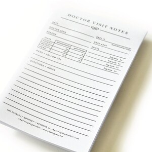 Doctor Visit STICKY NOTEPAD - Easily Track Doctor Visit Notes - Add-on ...