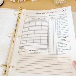 Printable Daily Baby Tracking Page | DIY Baby Tracking Log Book | Feed ...
