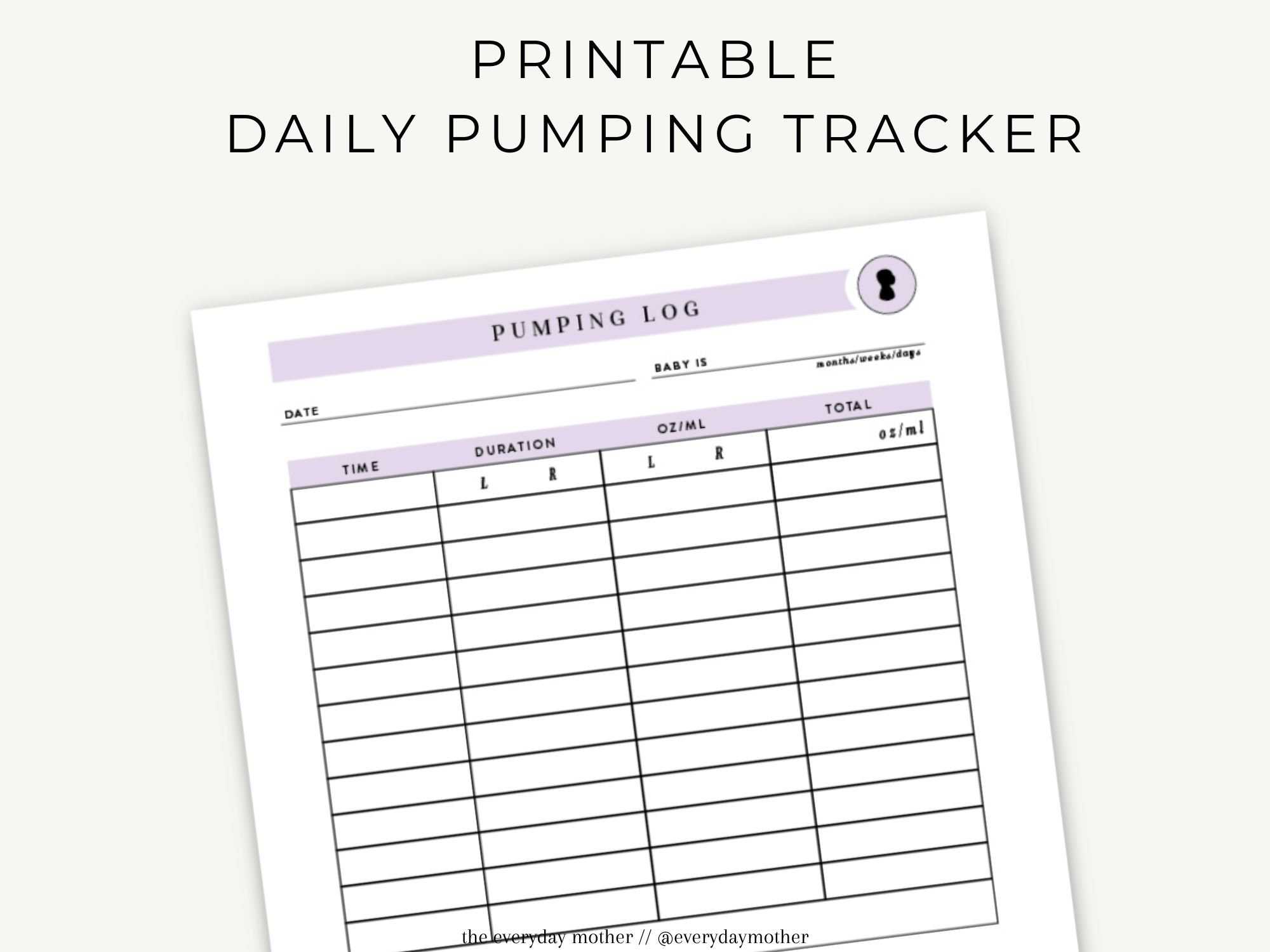 Printable Daily Pumping Log Tracker DIY Baby Tracking Log - Etsy Canada