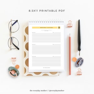 Printable Baby Monthly Letter Notes | DIY Baby Tracking Log Book | Feed ...