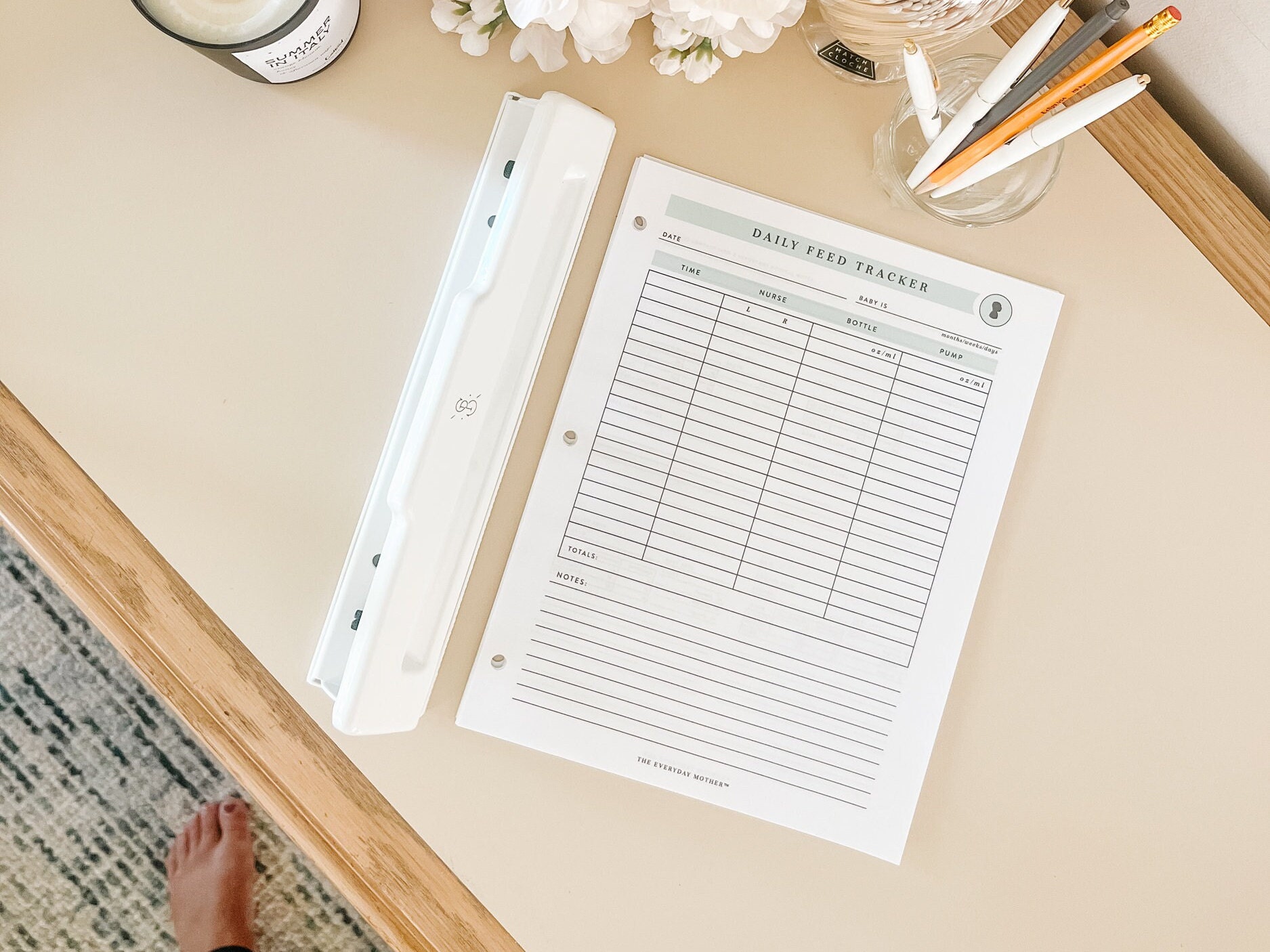 Printable Daily Baby Feed Log | DIY Baby Tracking Log Book | Feed Log ...