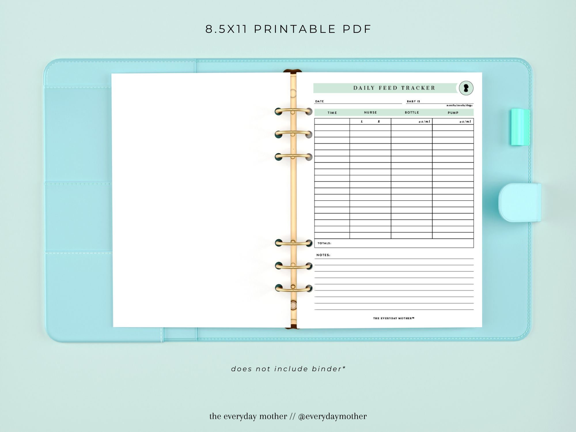 Printable Daily Baby Feed Log | DIY Baby Tracking Log Book | Feed Log ...