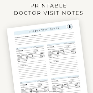 Printable Doctor Visit Note for Newborns and Babies | DIY Baby Tracking ...