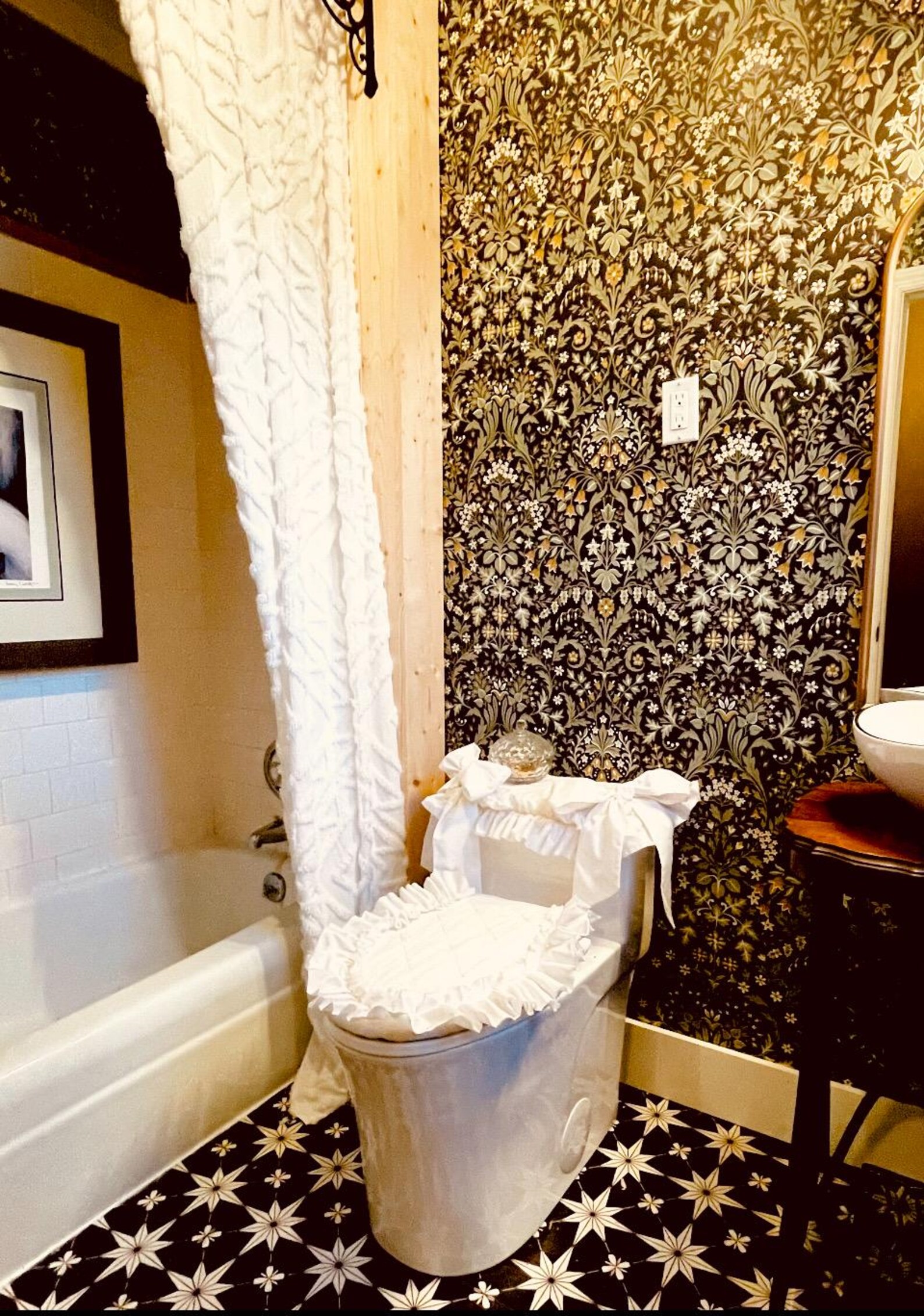 Toilet Seat Cover Fabric Ruffled Quilted Bathroom Slipcovers ...