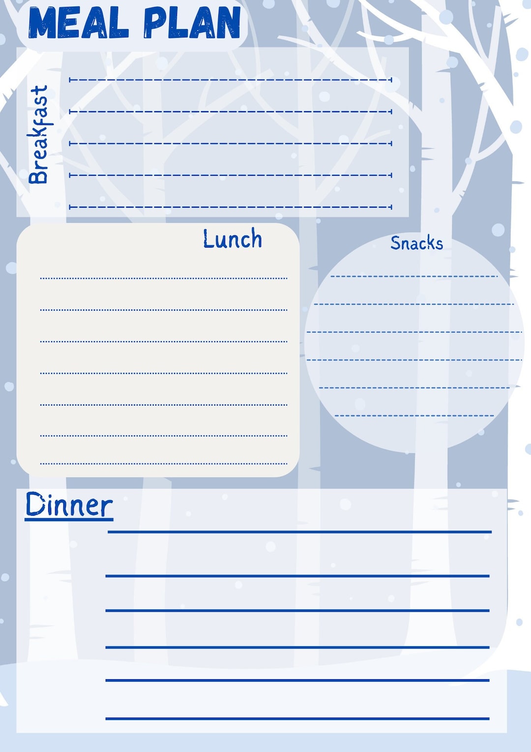 January Meal Plan Printable - Etsy