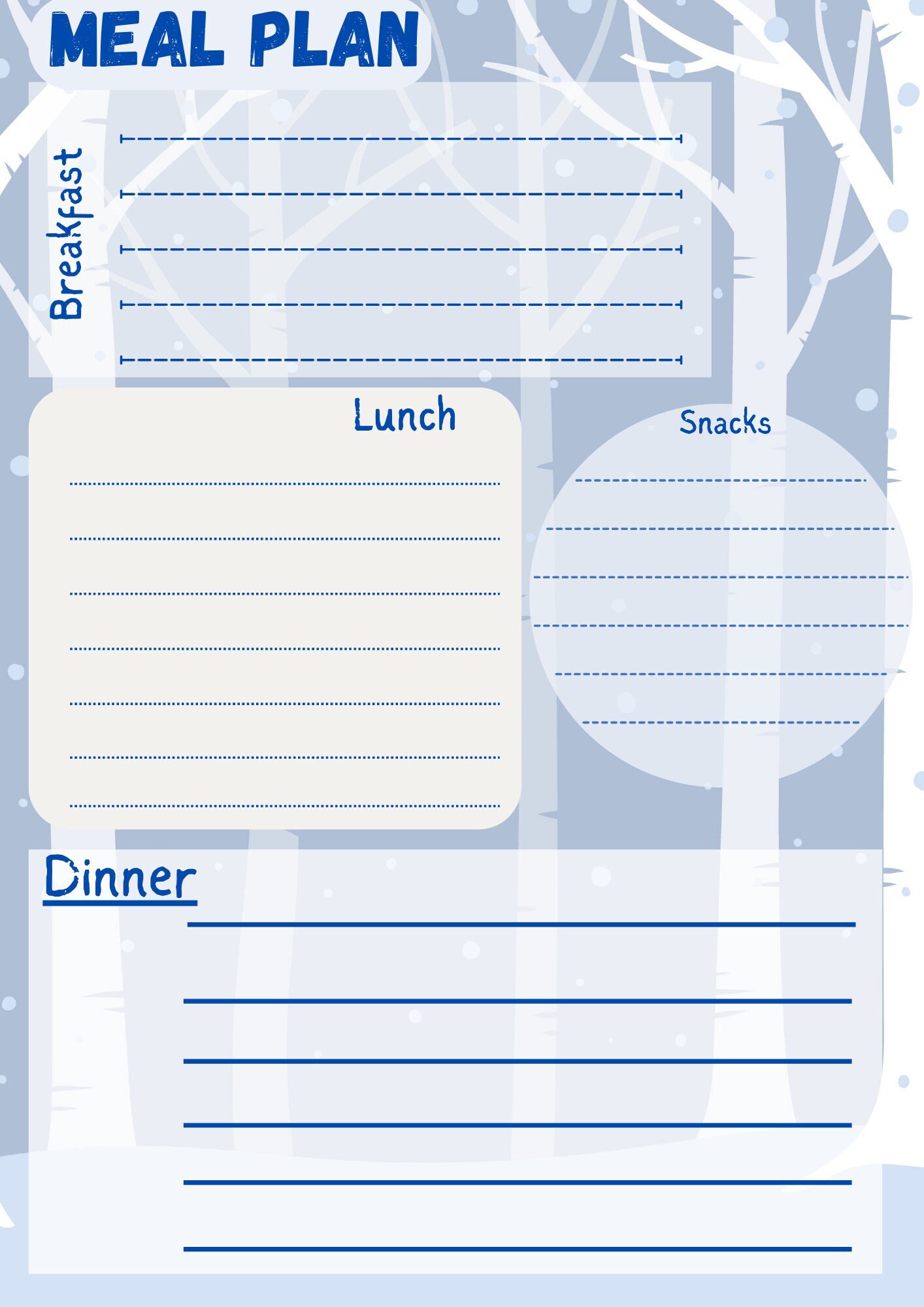 January Meal Plan Printable - Etsy